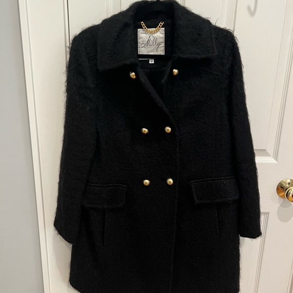 Milly of New York | Jackets & Coats | Milly Crosby Black Mohair Coat ...